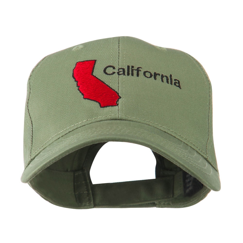 California Image with Wording Embroidered Cap - Olive OSFM - Walmart.com