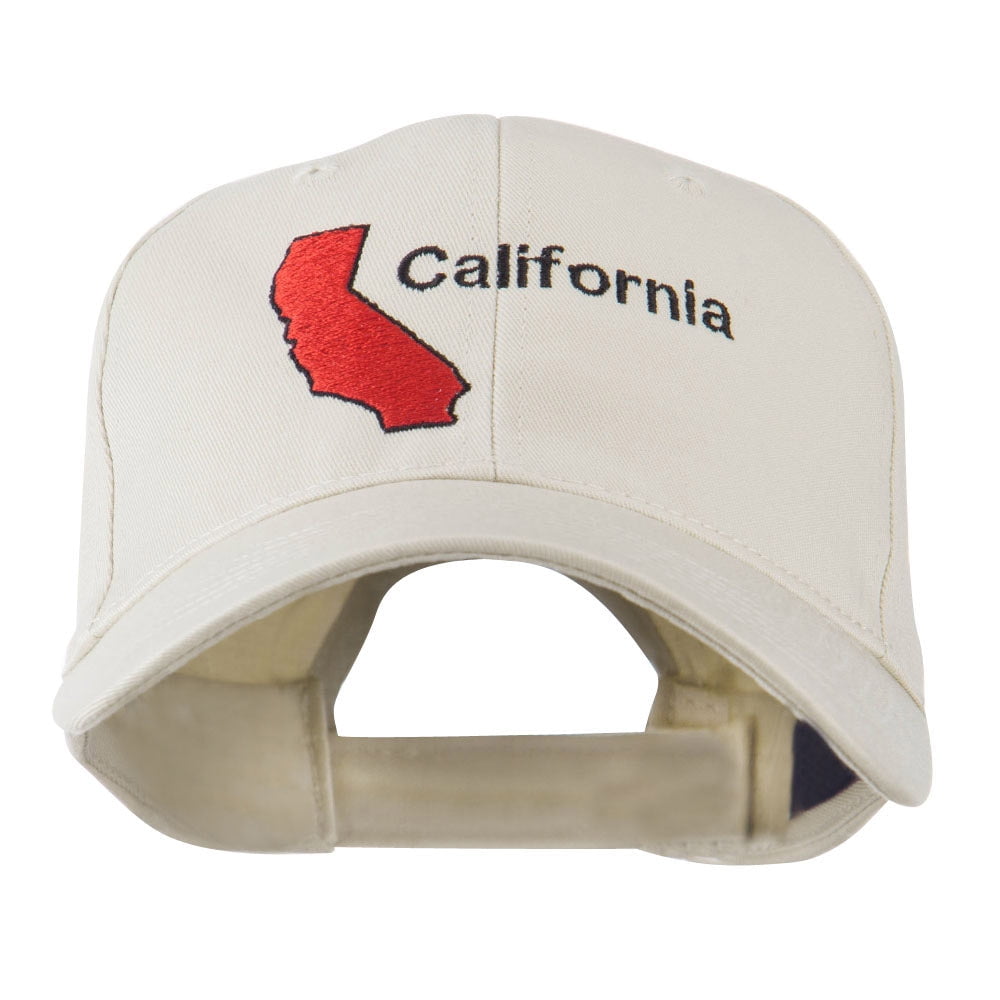 California Image with Wording Embroidered Cap - Stone OSFM - Walmart.com