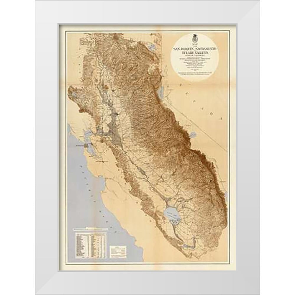 California Irrigation Commission 18x24 White Modern Wood Framed Museum ...