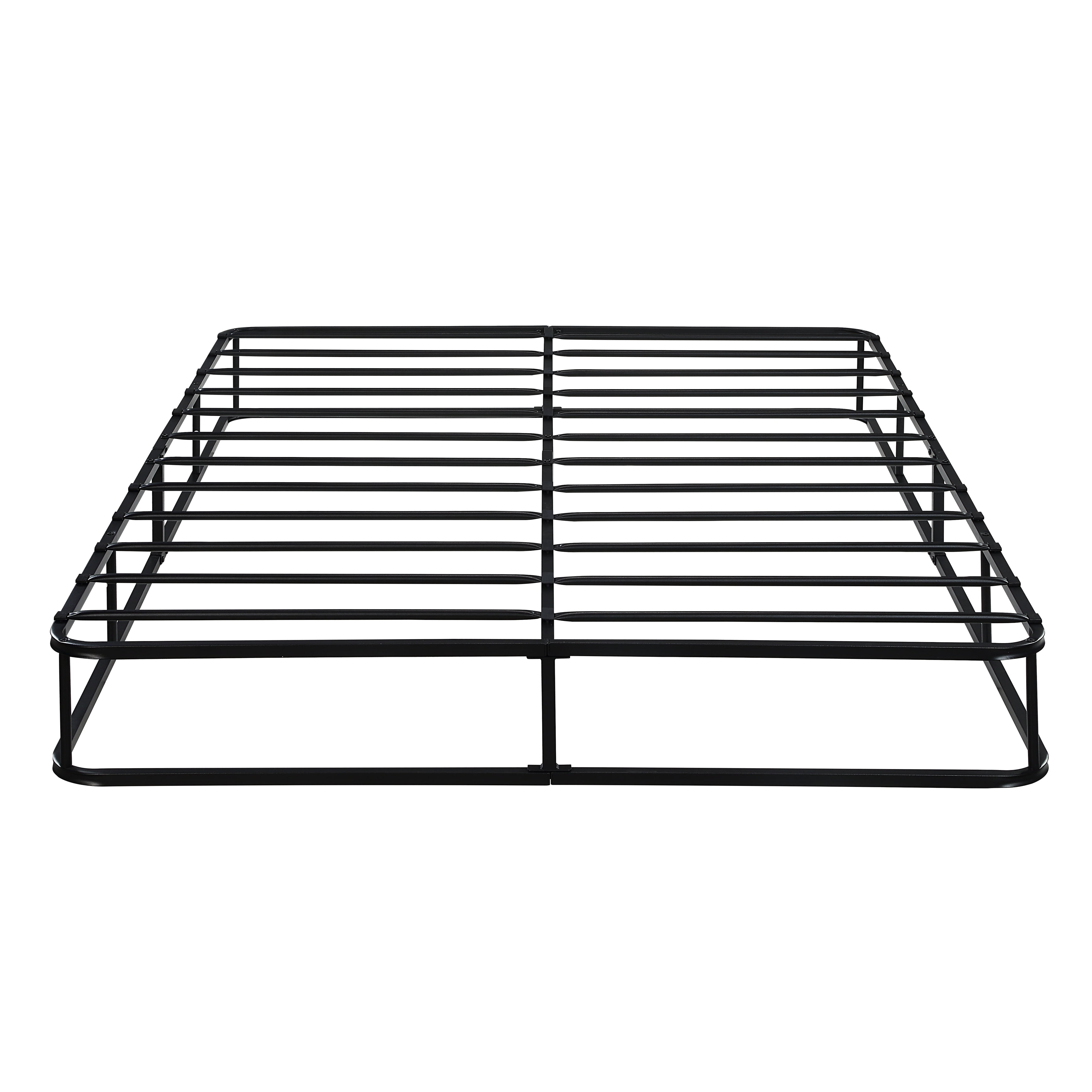 California King Mattress Foundation - Black Metal Frame w/ White Fabric ...