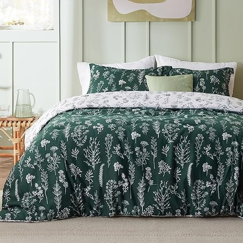 California King Comforter Set - Emerald Bed Set, 3 Pieces Cute Floral ...