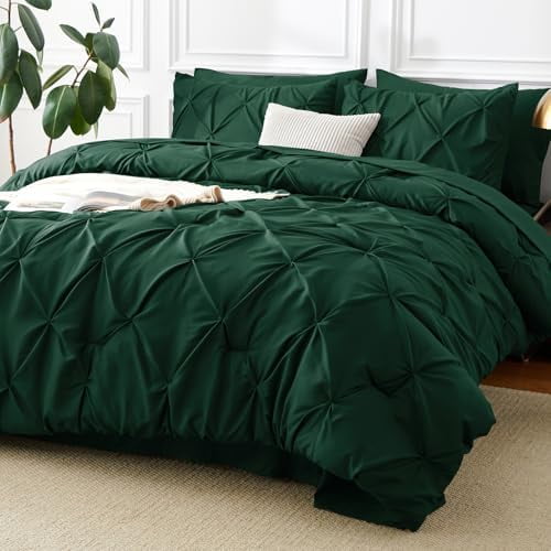California King Comforter Set Emerald Green - 7 Pieces Cal King Pintuck ...