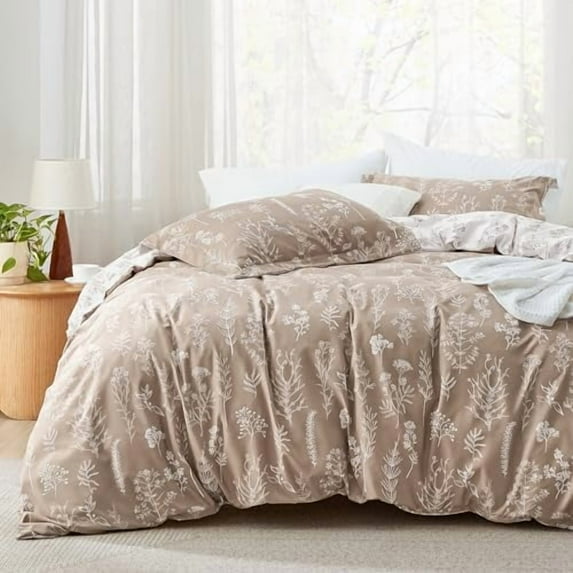 California King Comforter Set - Light Taupe Bed Set, 3 Pieces Cute ...
