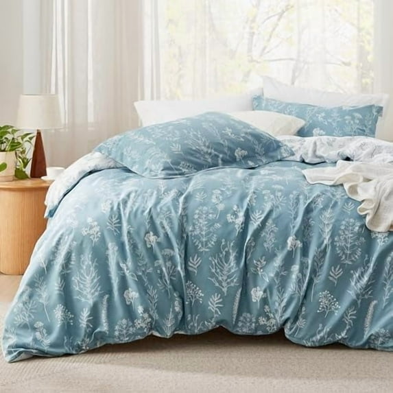 California King Comforter Set - Mineral Blue Bed Set, 3 Pieces Cute ...