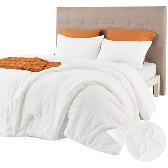 California King Comforter Set White, Soft Prewashed Cal King Bedding ...