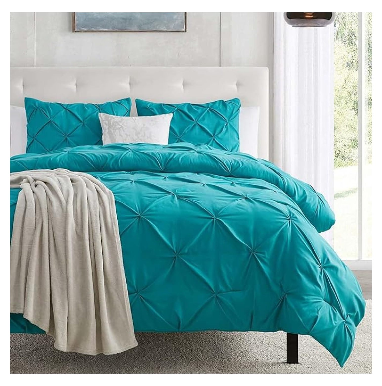 California King Duvet Cover Teal - Soft Double Brushed Duvet Set with ...