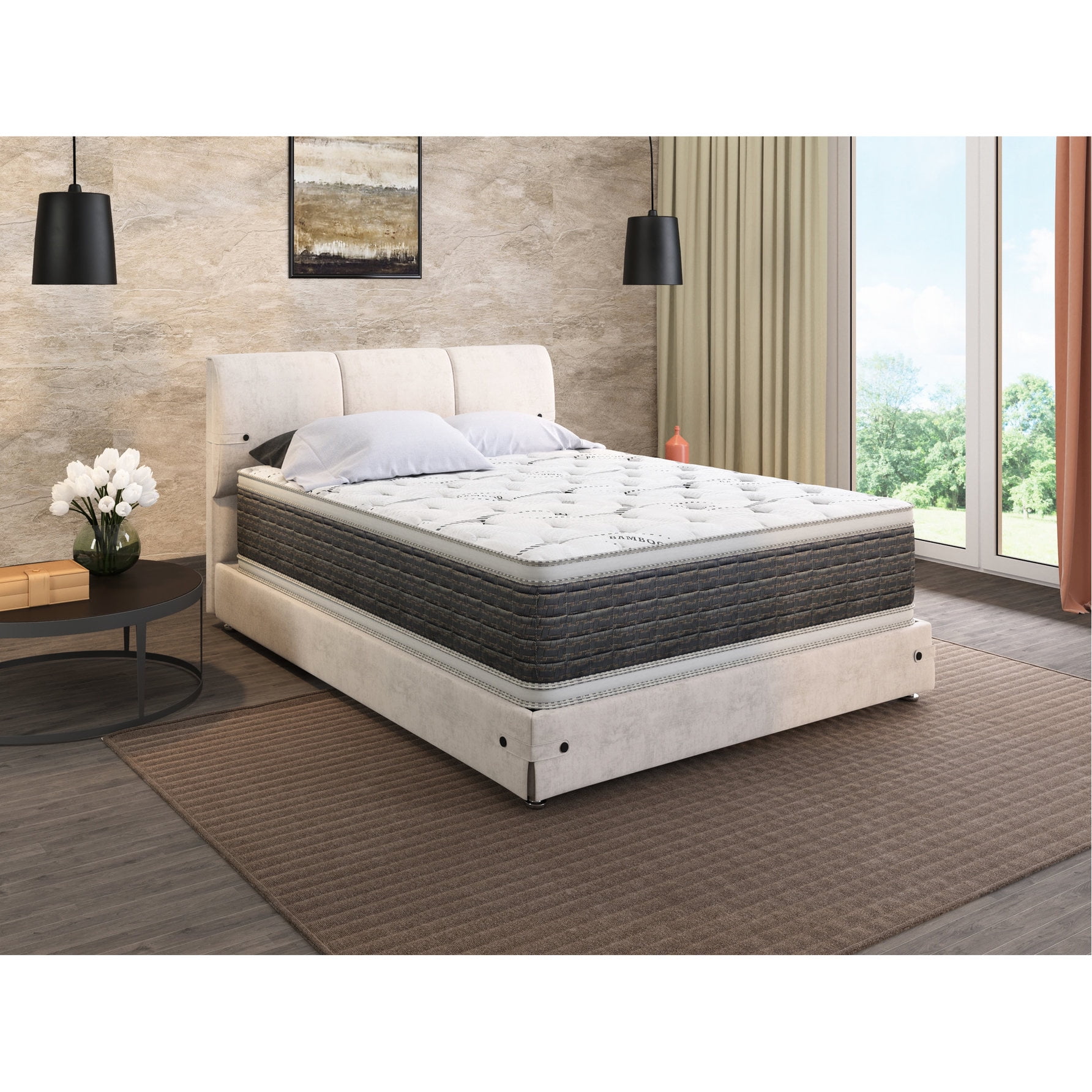 California King, Foam + Spring - Perimeter Edge Support - On Platform ...