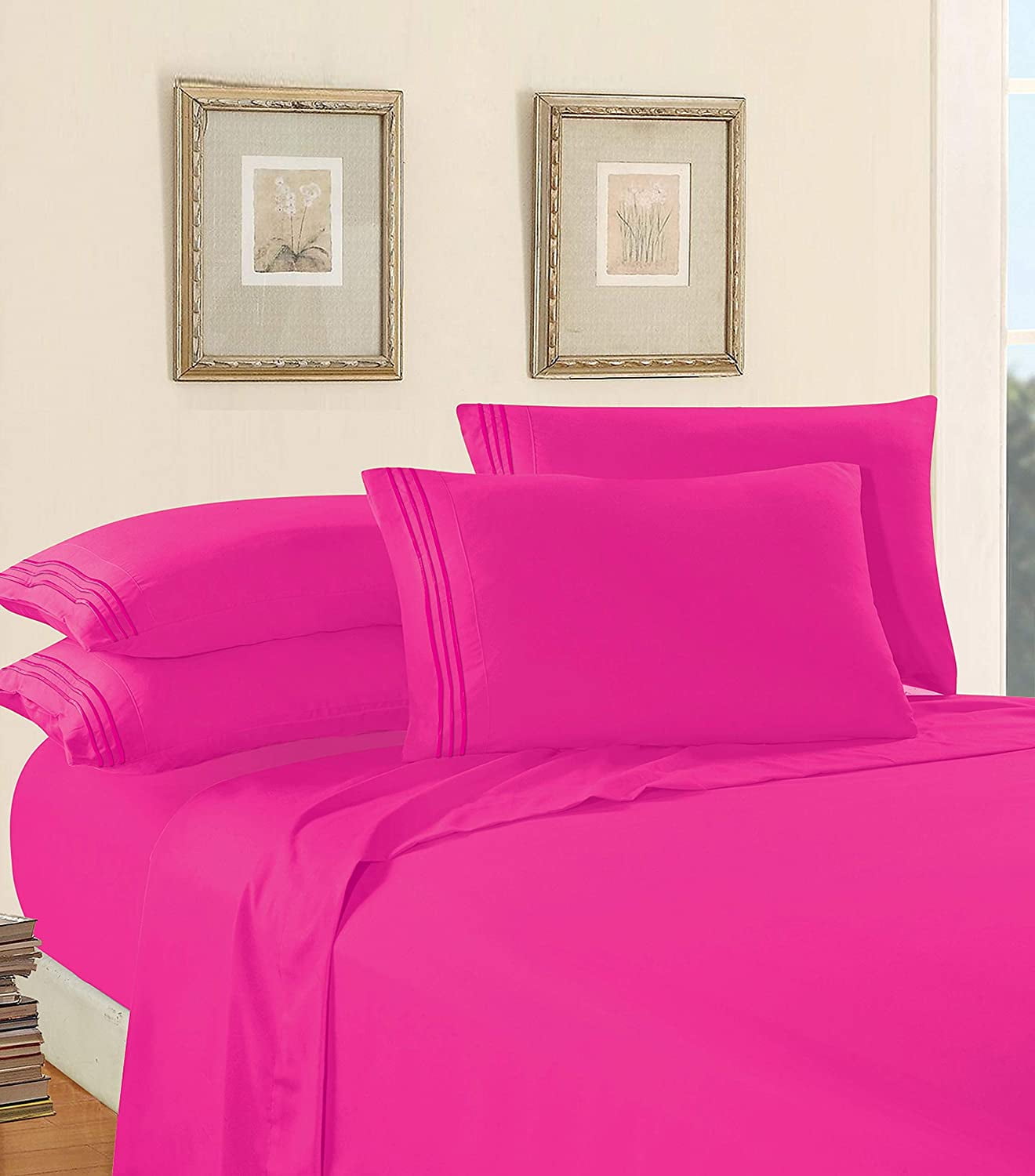 California King Hotel Luxury 4 Piece Deep Pocket Sheets, Ultra Soft ...