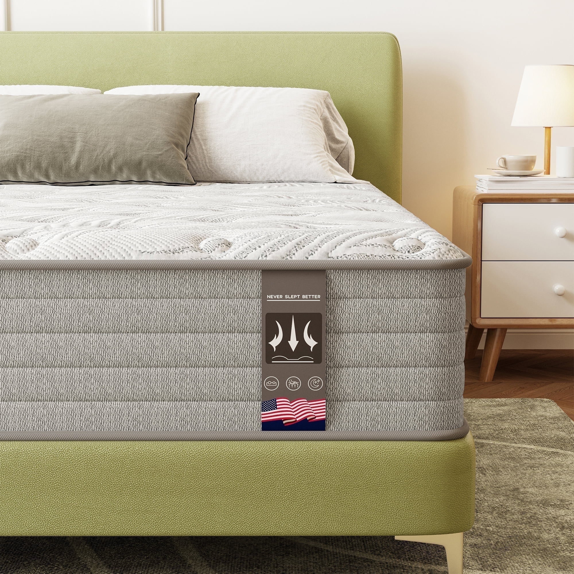 California King Mattress,12 Inch Innerspring Hybrid Gel Memory Foam ...