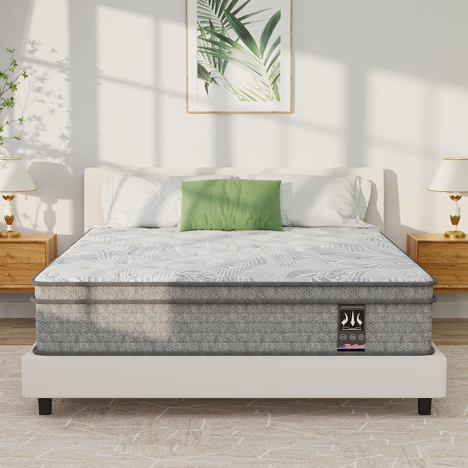 California King Mattress 14 inch, Medium Firm Hybrid Mattresses with ...
