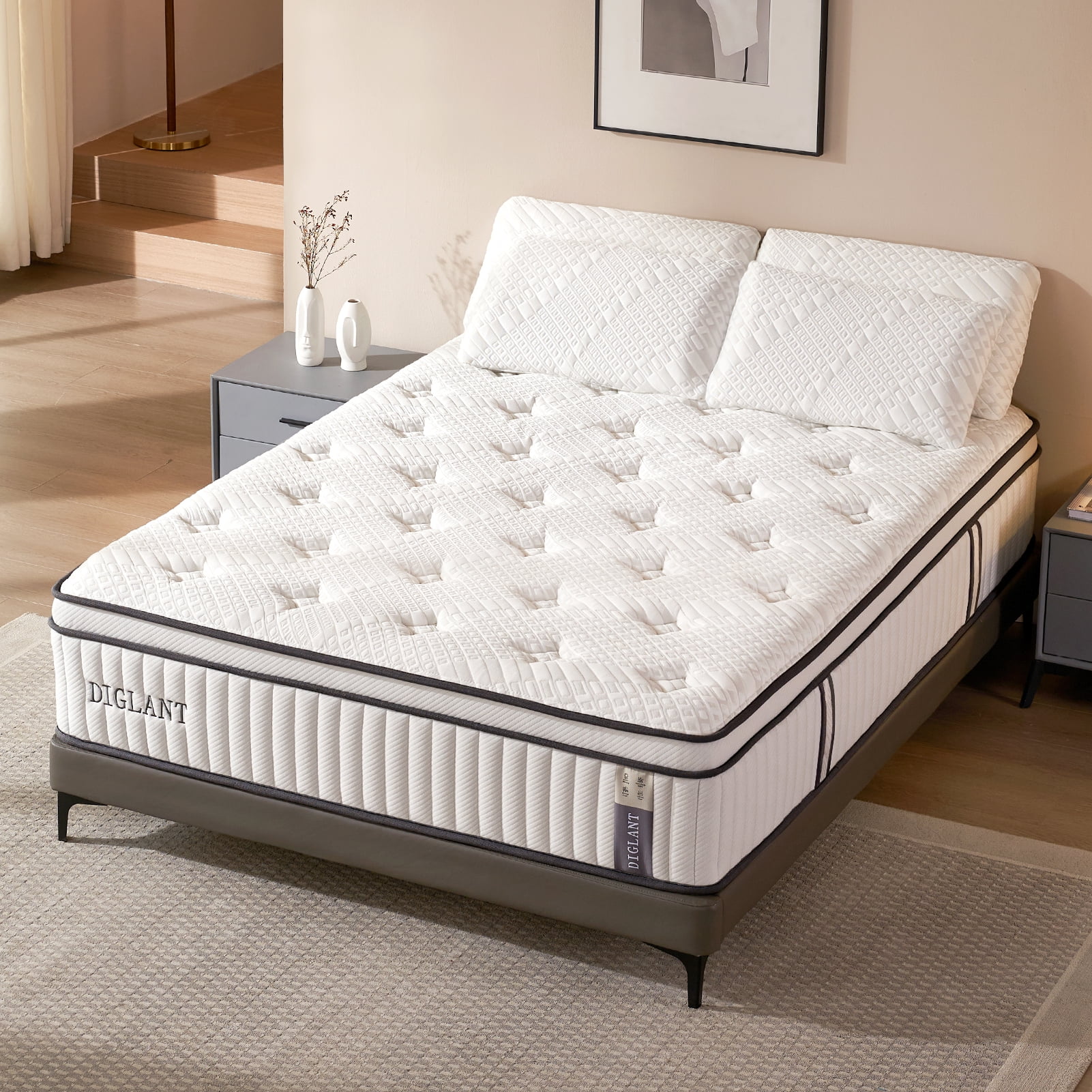 California King Mattress, 14Inch Cooling Gel Memory Foam Hybrid ...
