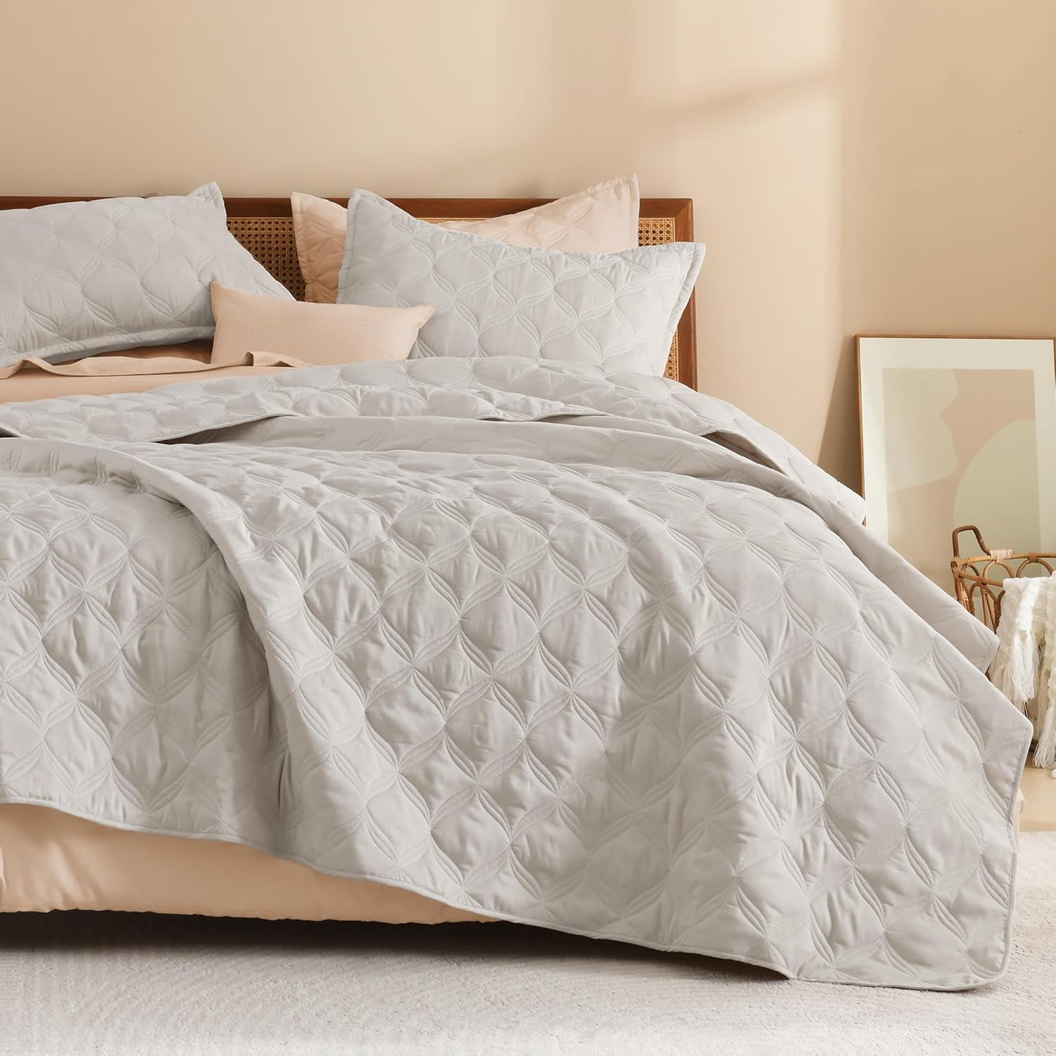 California King Quilt Bedding Set, Linen Oversized Lightweight ...