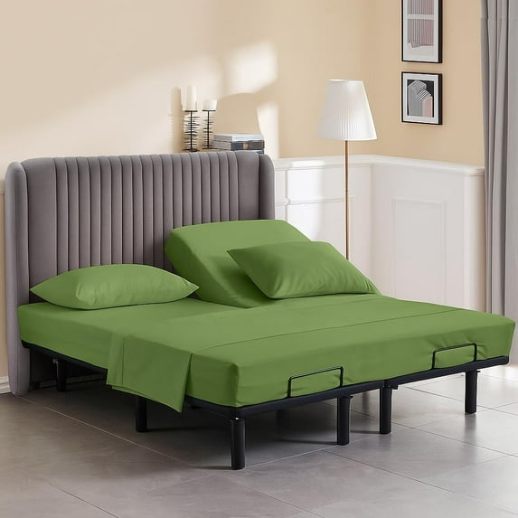 California King Size 34" Split Top Flex Head 4-PCs Sheet Set Fits 7-12 ...