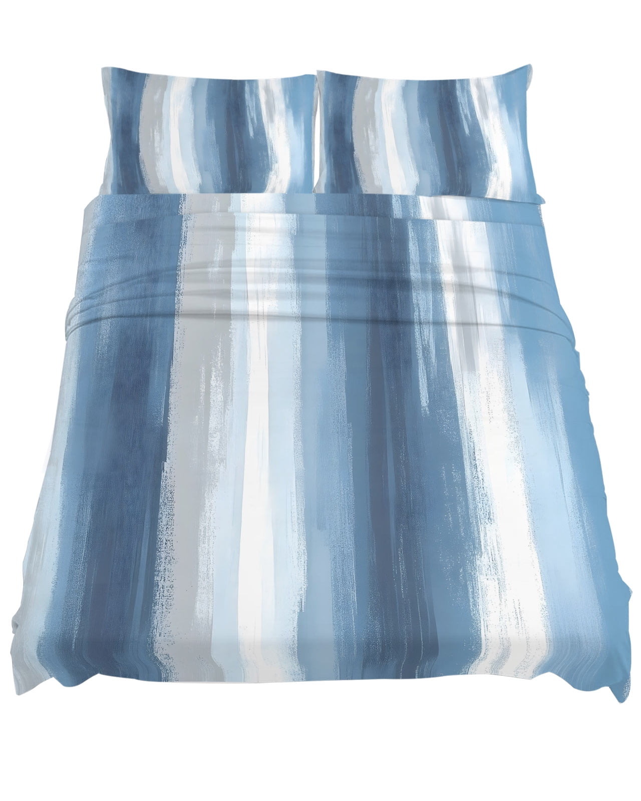 California King Size Abstract Blue Gray Stripes Sheet Sets Watercolors ...