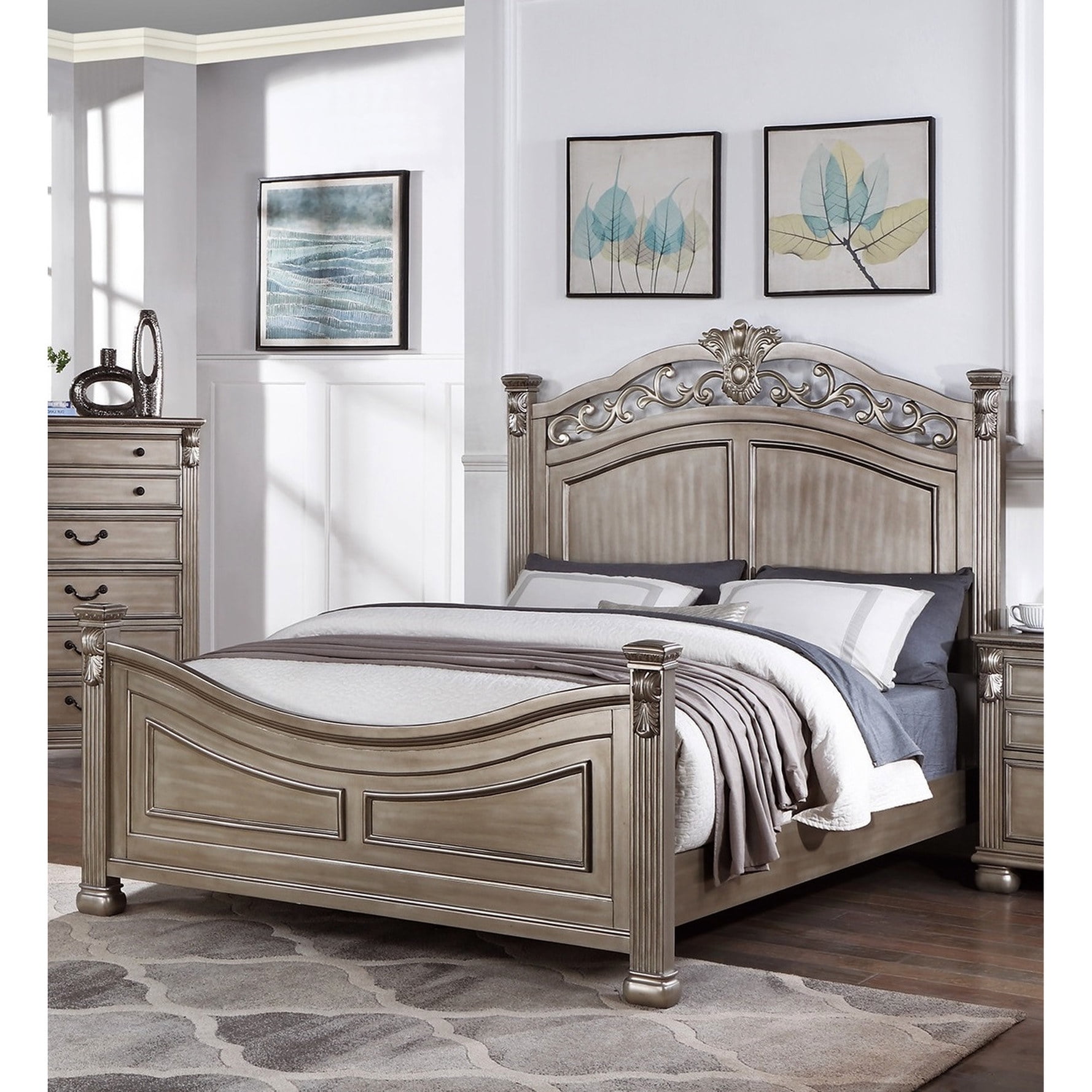California King Size - American Traditional Design Bed Frame - Bedroom ...