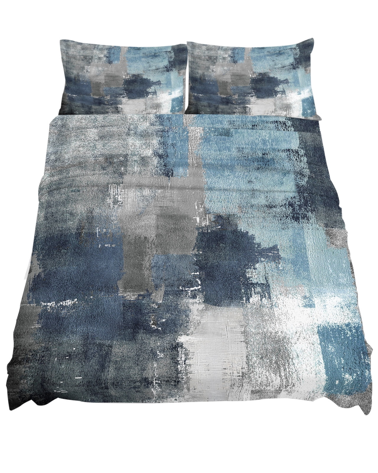 California King Size Blue Grey Abstract Sheet Sets Modern Graffiti ...