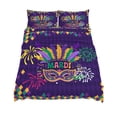 California King Size Carnival Sheet Sets Mask Feathers Firework Purple ...