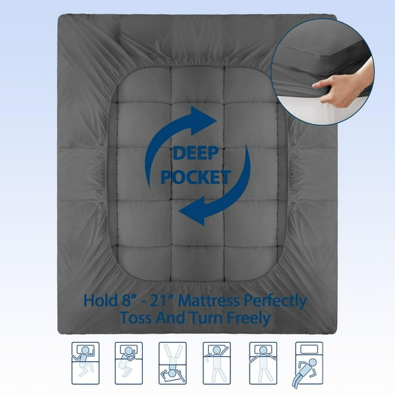 California King Size Cooling Bamboo Viscose Mattress Topper for Back ...