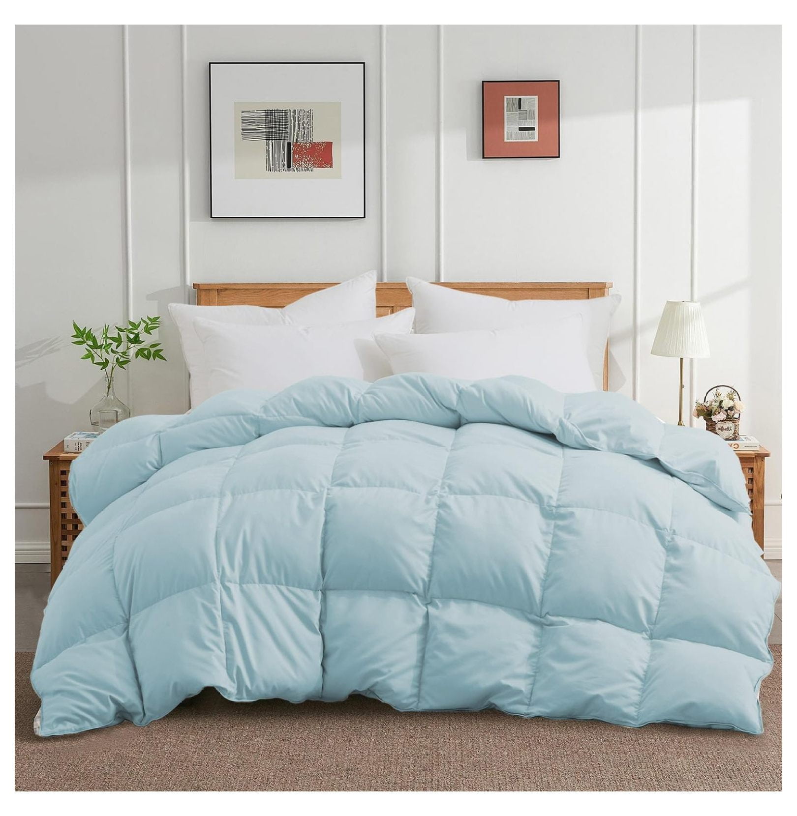 California King Size Down Comforter - All Season Ultra Soft Goose Down & Fiber Fill, Luxury ...