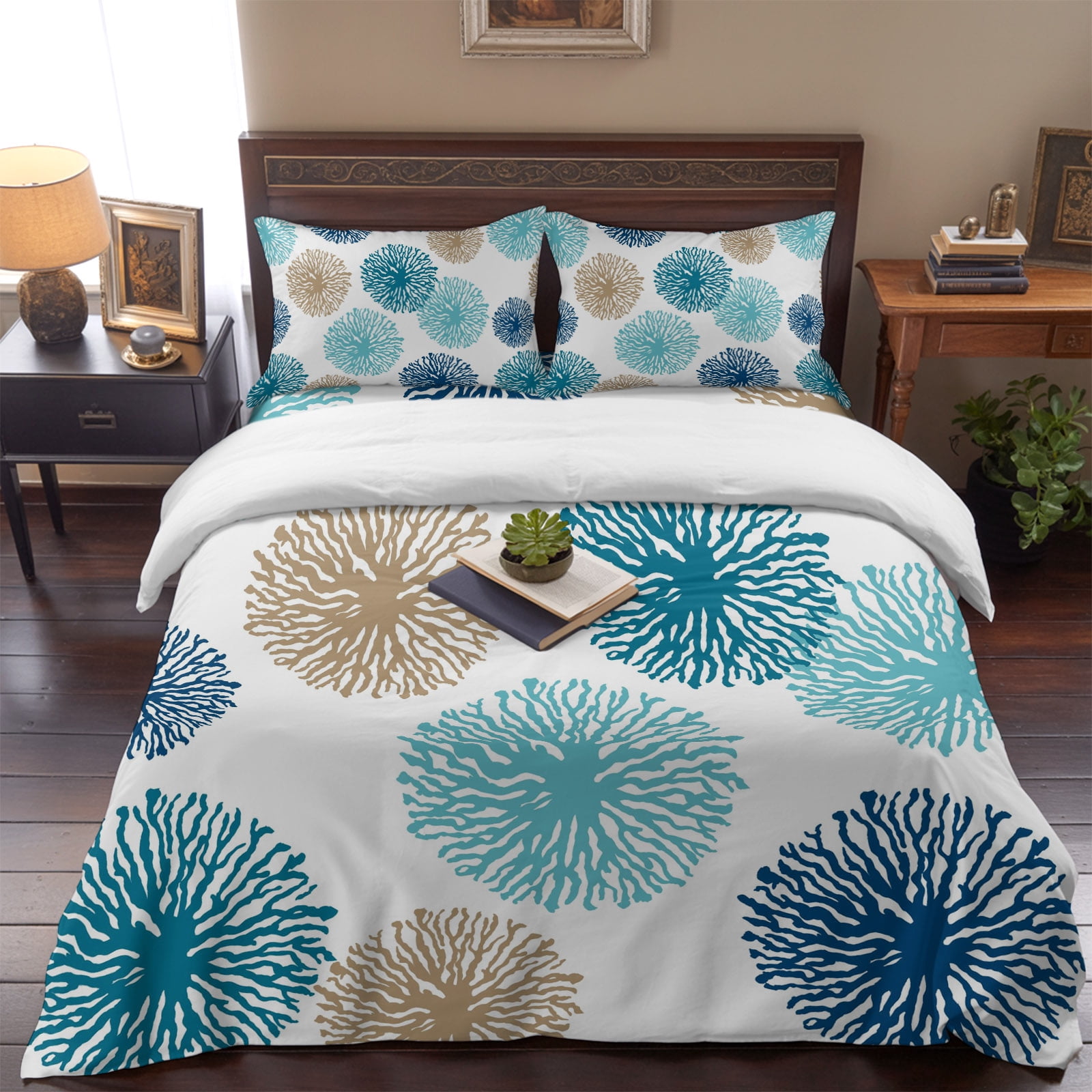 California King Size Duvet Cover 4 Piece Bedding Set Abstract Dandelion ...