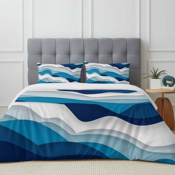 California King Size Duvet Cover 4 Piece Bedding Set Abstract Ocean Sea ...