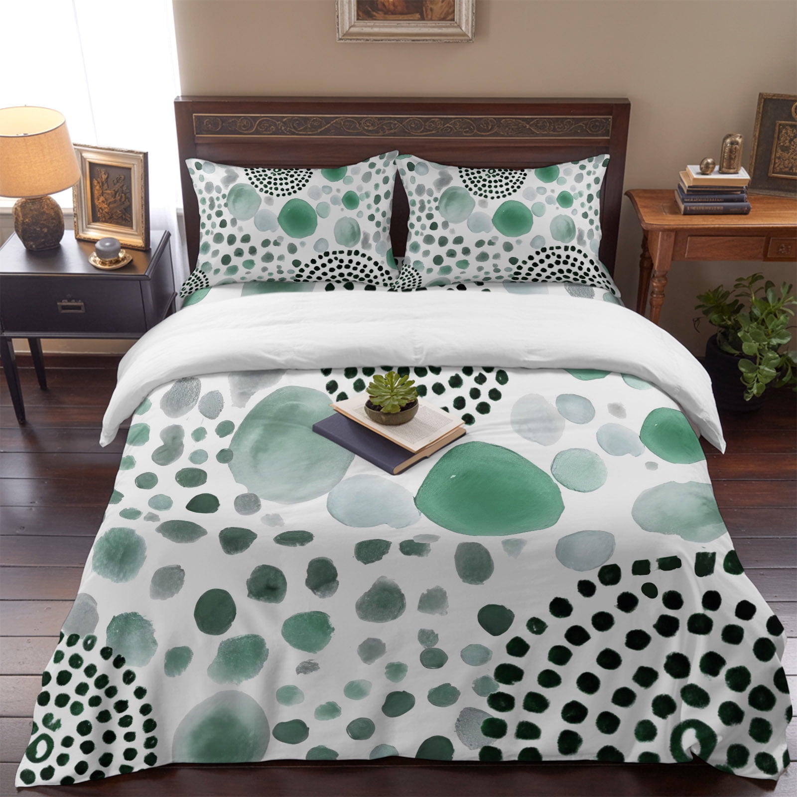 California King Size Duvet Cover 4 Piece Bedding Set Abstract Teal ...