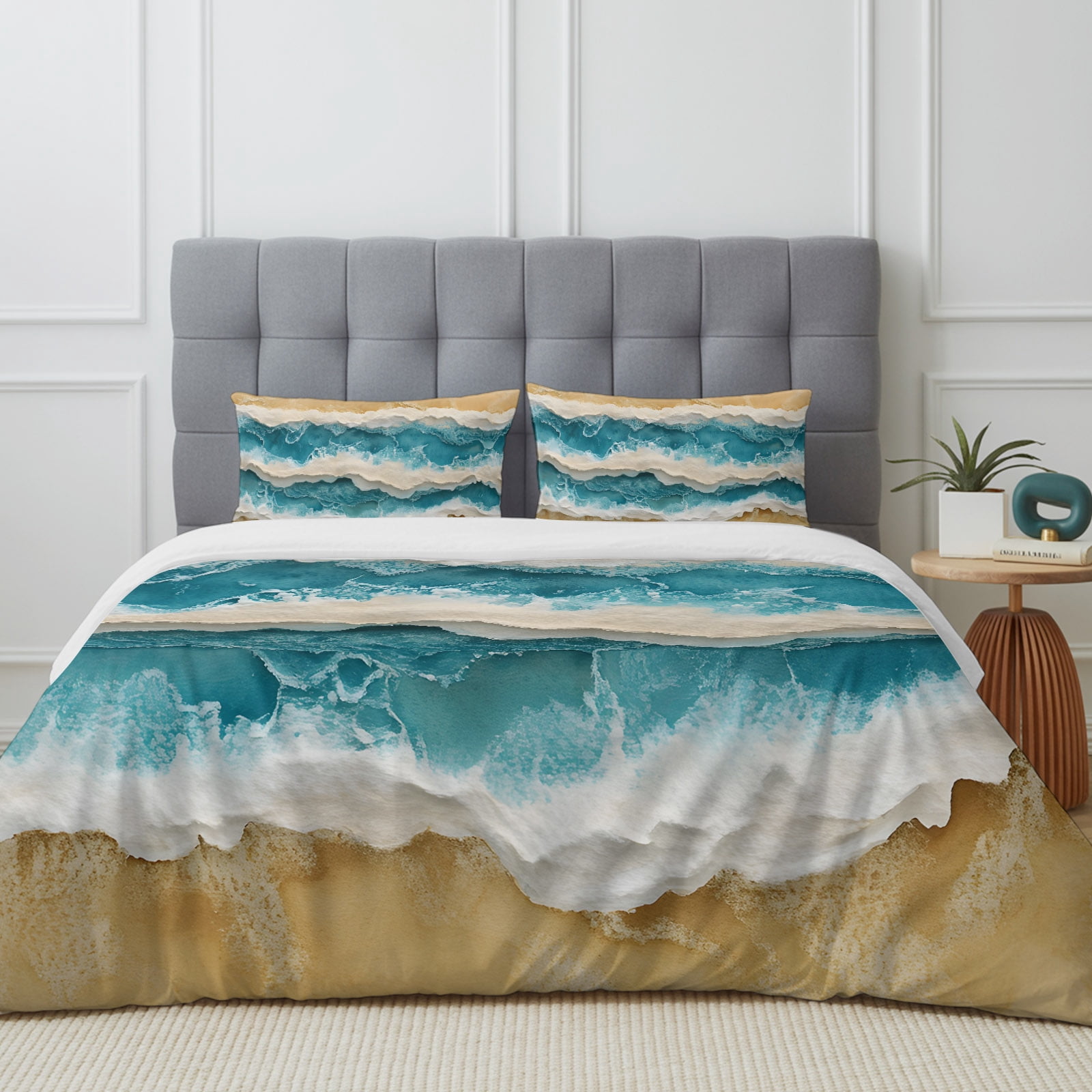 California King Size Duvet Cover 4 Piece Bedding Set Coastal Beach ...