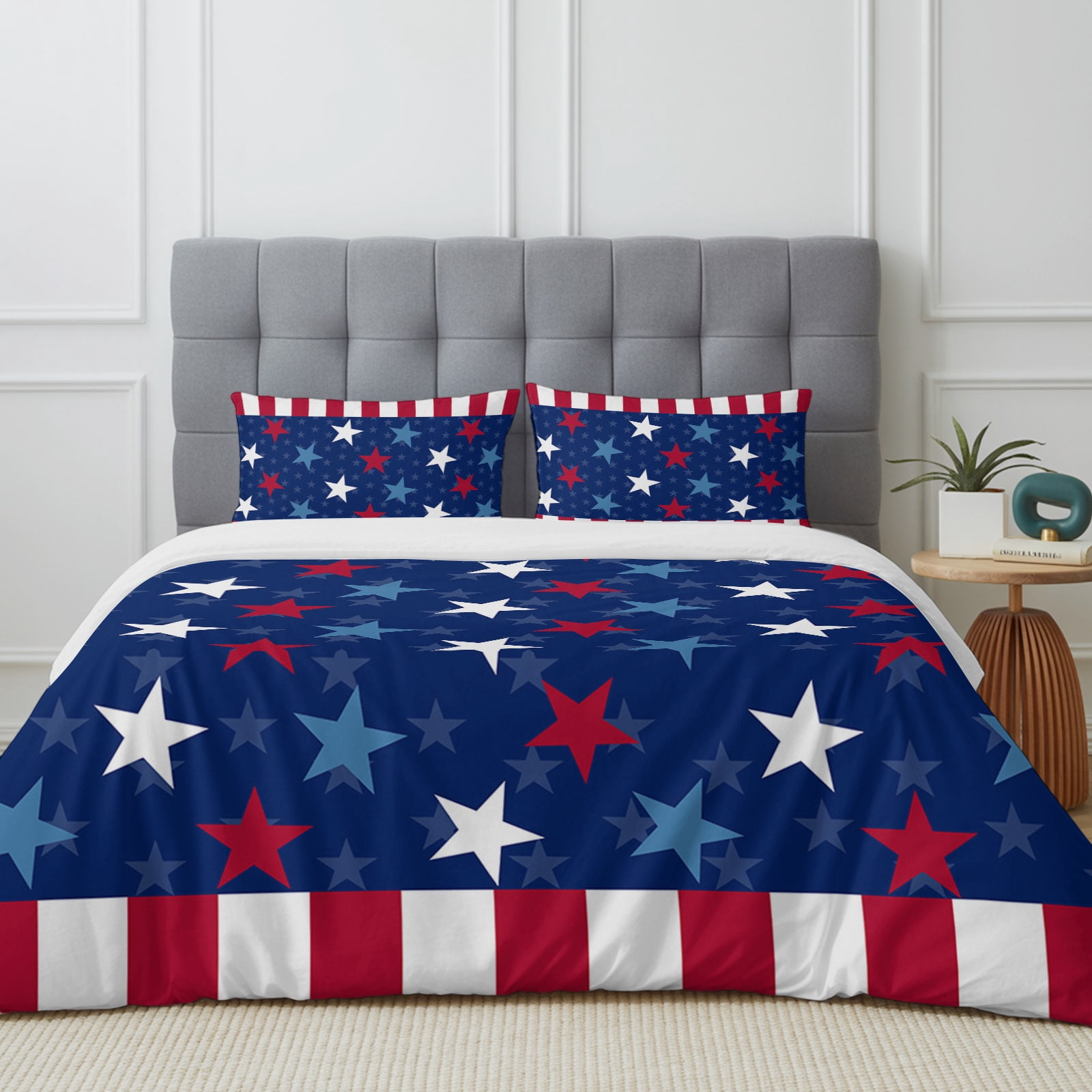 California King Size Duvet Cover 4 Piece Bedding Set Independence Day ...
