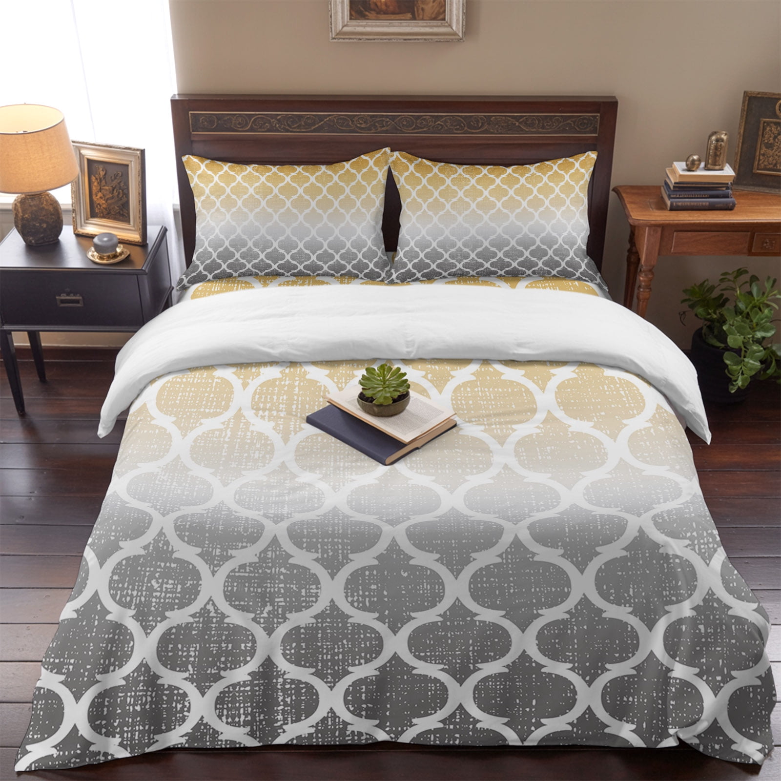 California King Size Duvet Cover 4 Piece Bedding Set Morocco Pattern ...