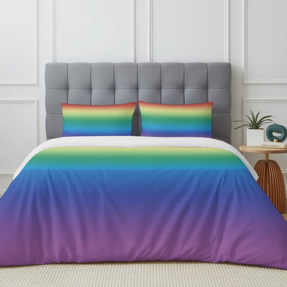 California King Size Duvet Cover 4 Piece Bedding Set Multicolor Rainbow ...