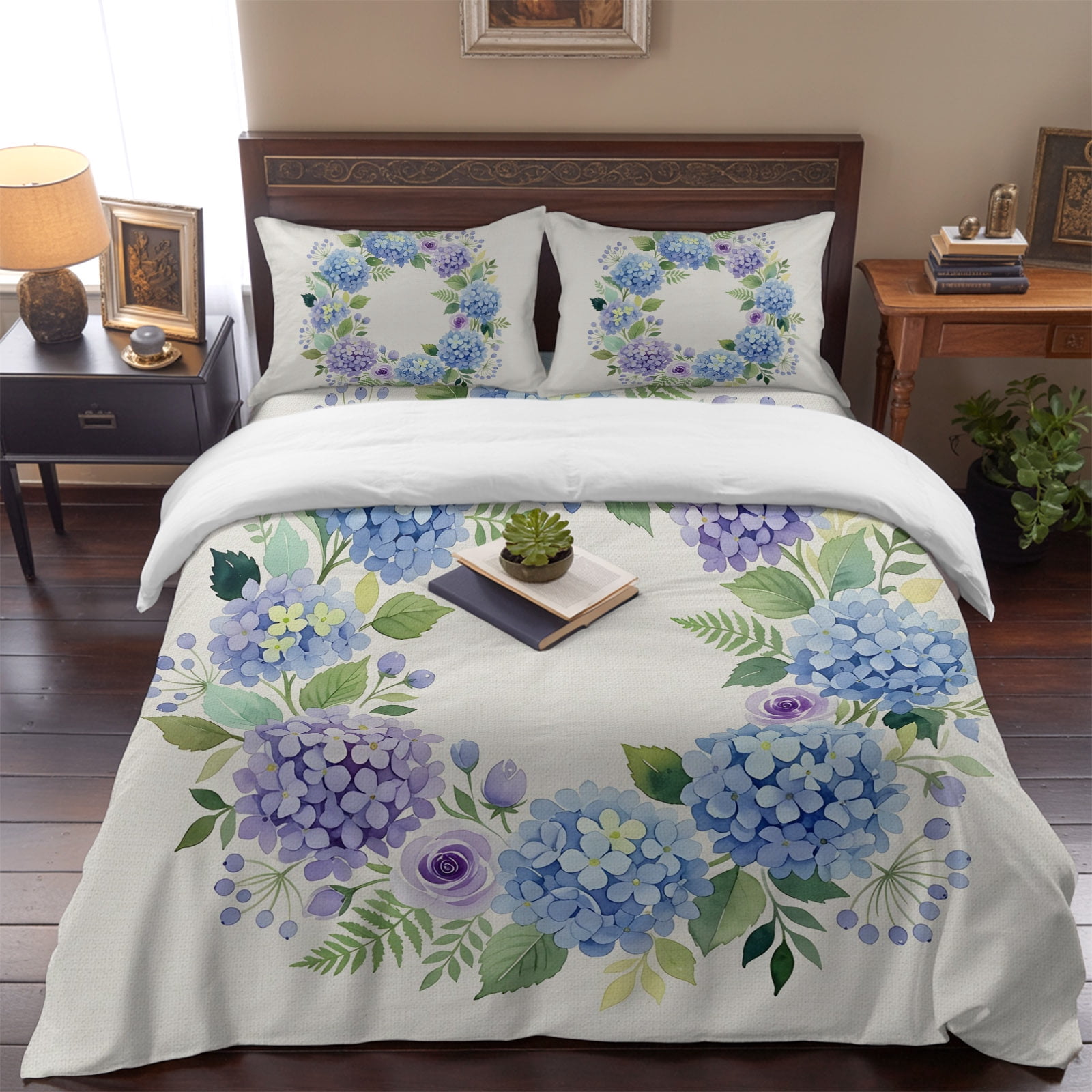 California King Size Duvet Cover 4 Piece Bedding Set Pastoral Flower ...