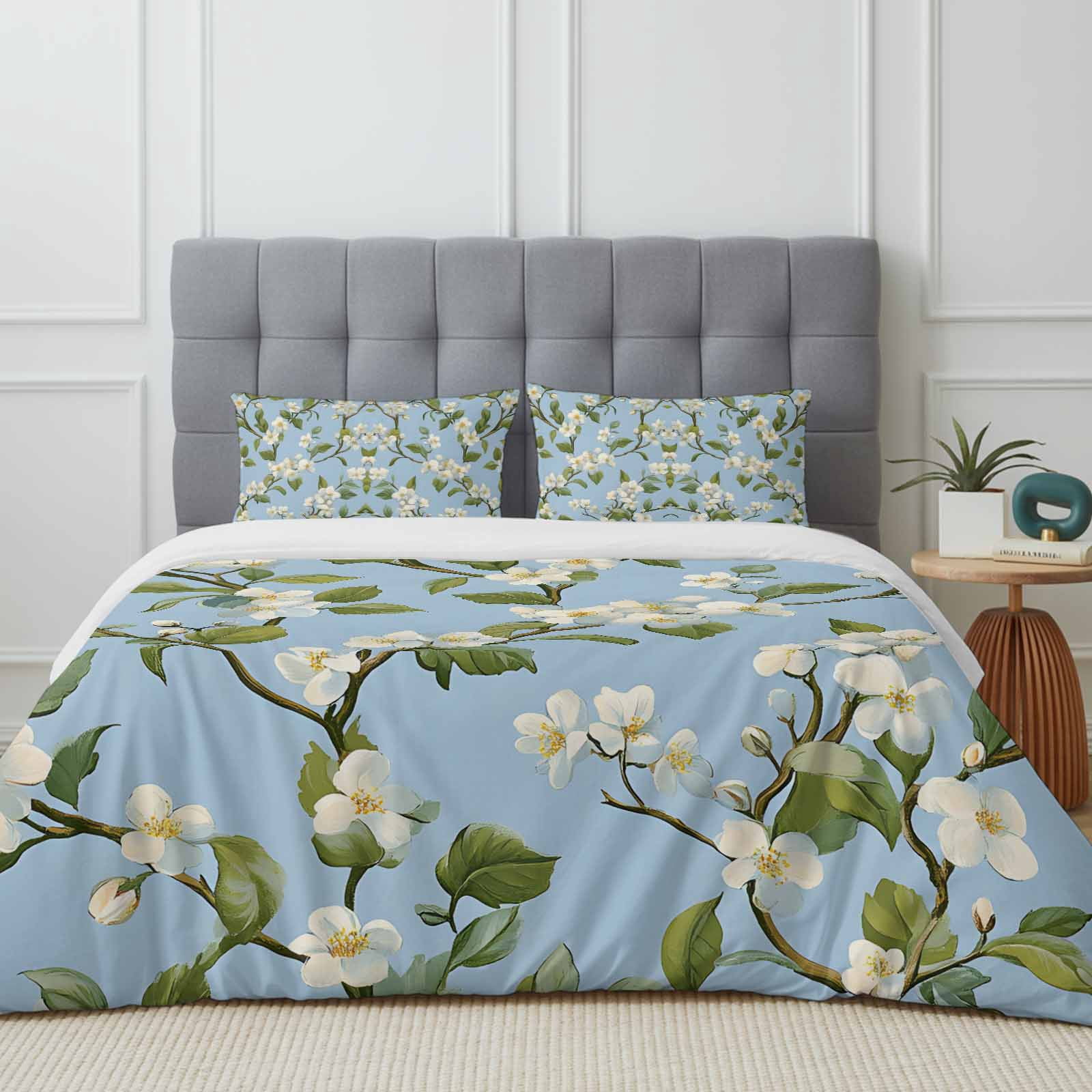 California King Size Duvet Cover 4 Piece Bedding Set Retro Flowers on ...