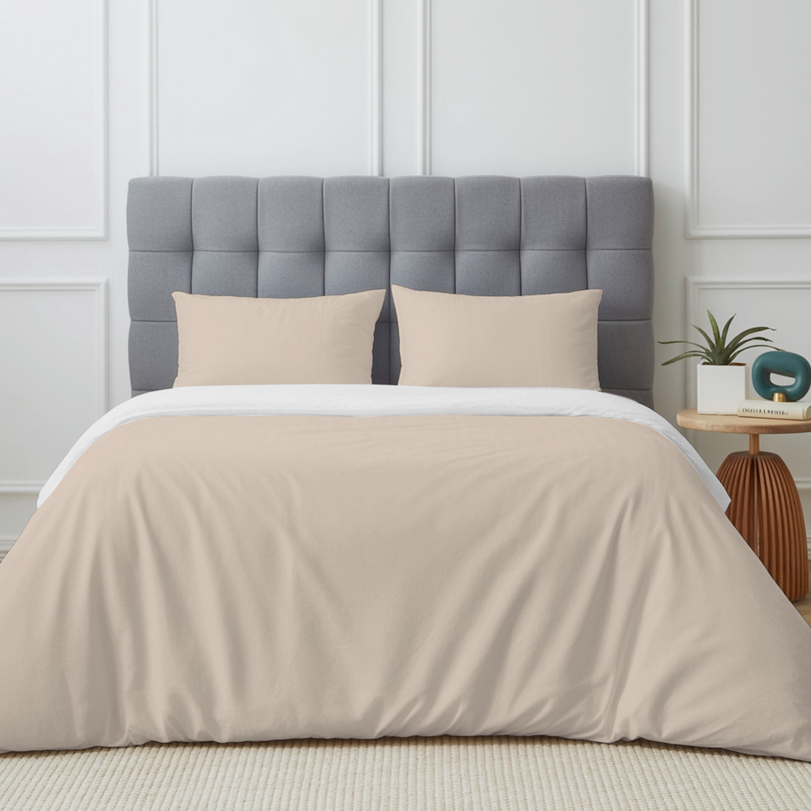 California King Size Duvet Cover 4 Piece Bedding Set Solid Pure Cyan ...