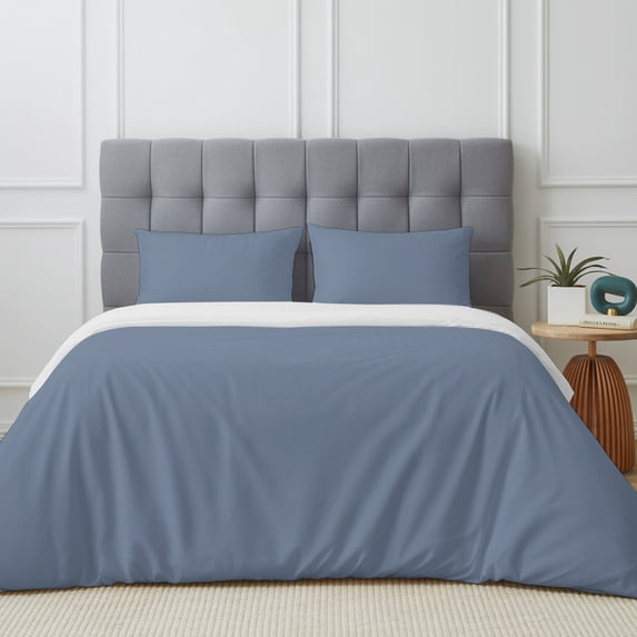 California King Size Duvet Cover 4 Piece Bedding Set Solid Pure Cyan ...