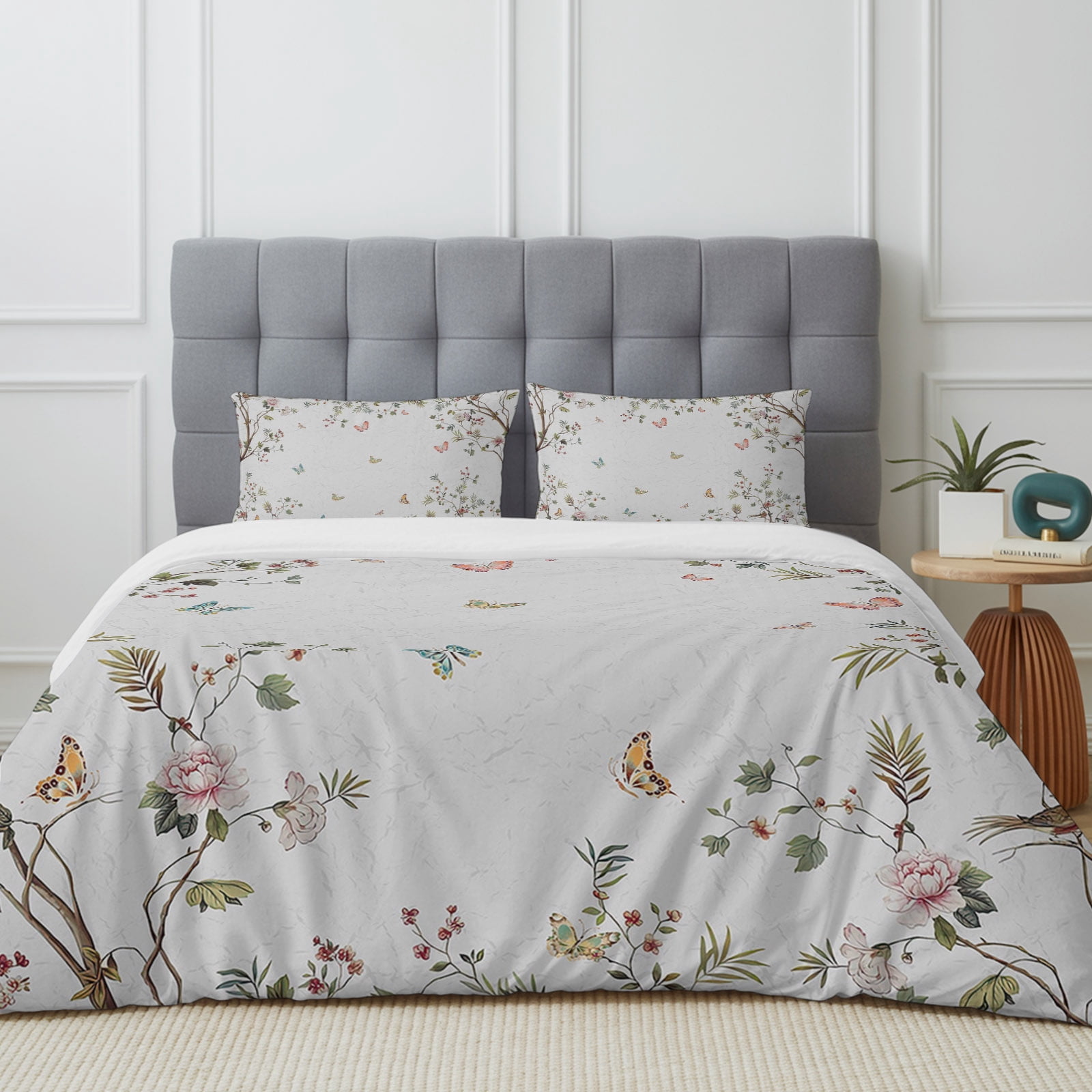 California King Size Duvet Cover 4 Piece Bedding Set Spring Garden ...