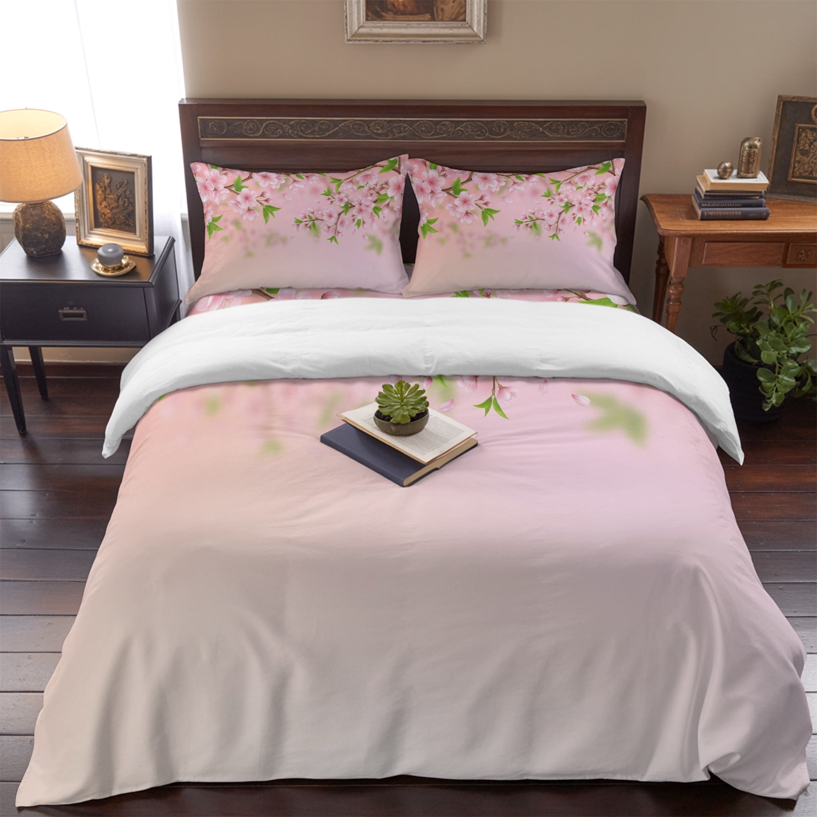 California King Size Duvet Cover 4 Piece Bedding Set Spring Watercolor ...