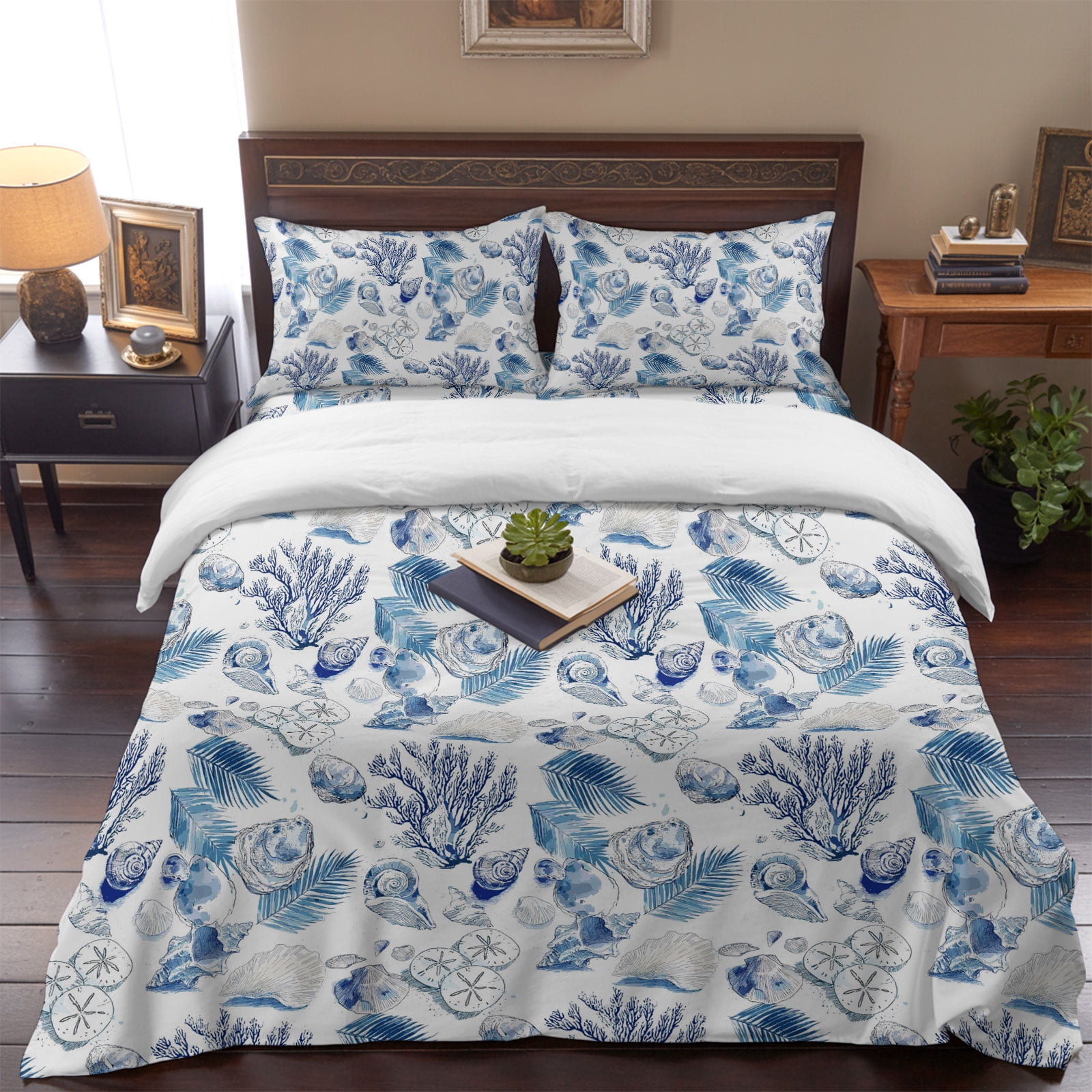 California King Size Duvet Cover 4 Piece Bedding Set Summer Corals ...
