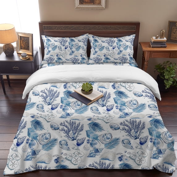 California King Size Duvet Cover 4 Piece Bedding Set Summer Corals ...