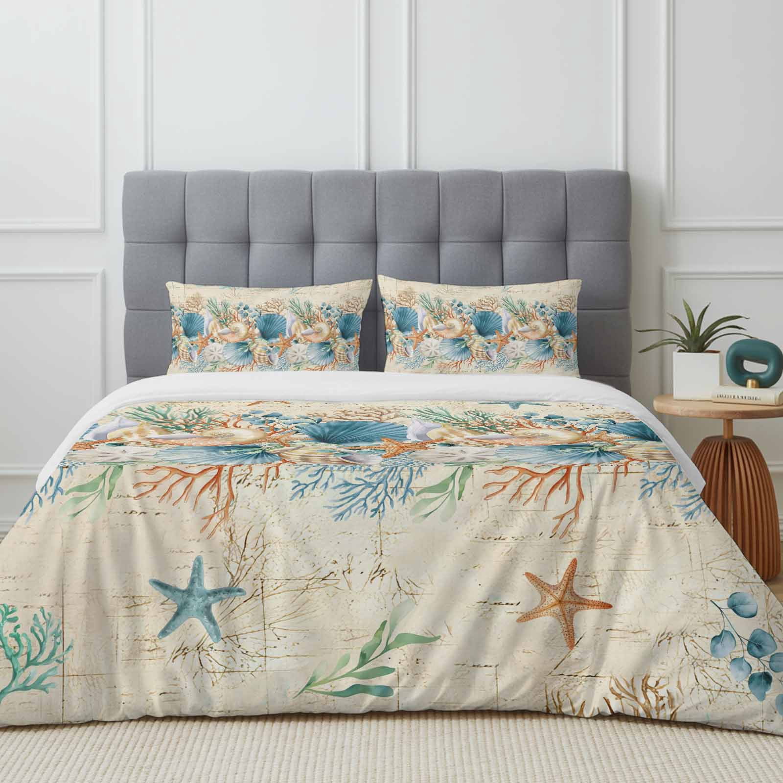 California King Size Duvet Cover 4 Piece Bedding Set Summer Marine Life ...