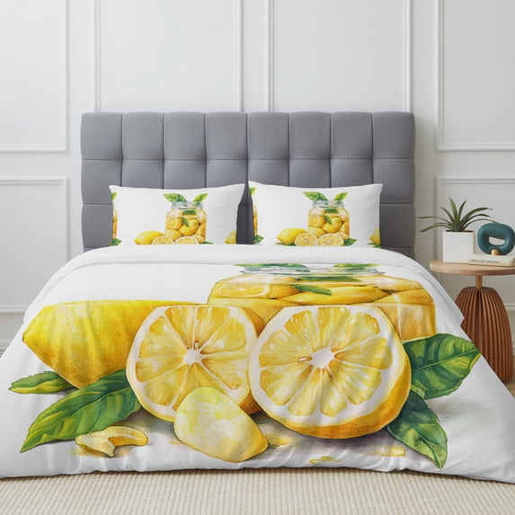 California King Size Duvet Cover 4 Piece Bedding Set Summer Watercolor ...