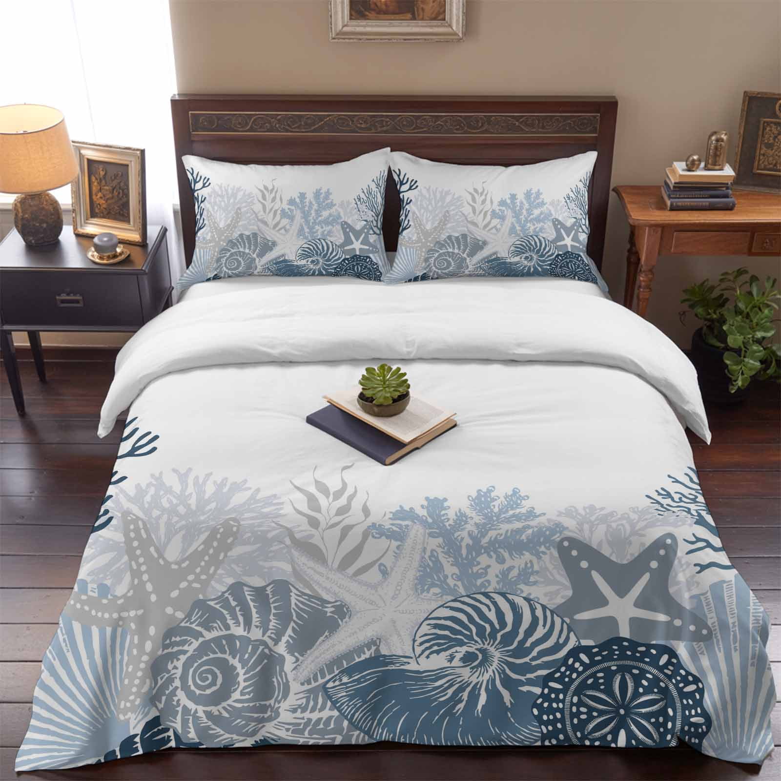 California King Size Duvet Cover 4 Piece Bedding Set Underwater Blue ...