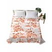 Queen Size Flat Sheet Only, Cream Striped Soft Brushed Microfiber Bed ...