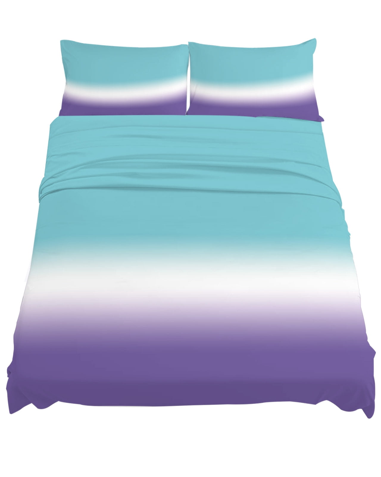 California King Size Gradient Blue Sheet Sets Teal to Purple Soft ...
