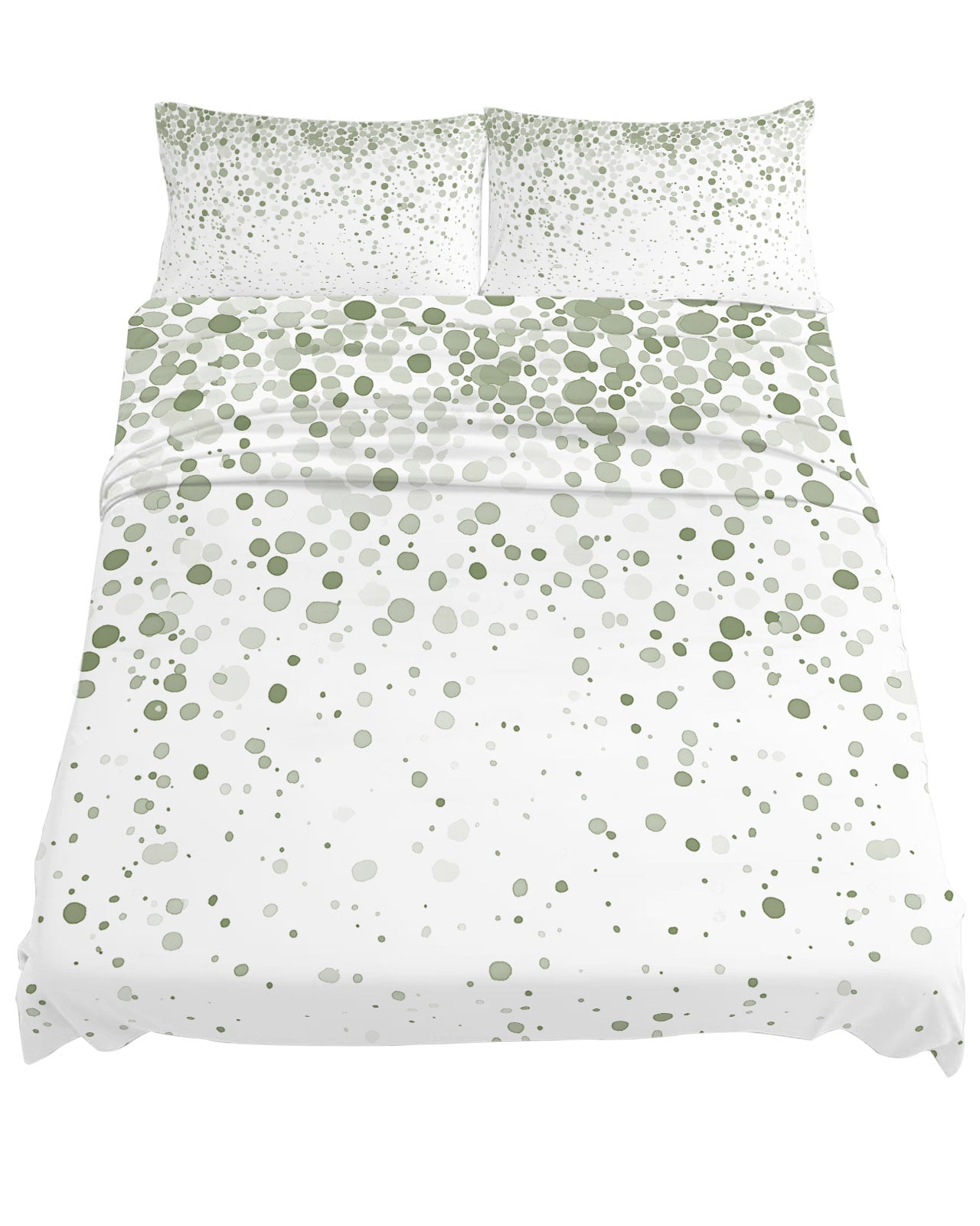 California King Size Green Polka Dot Sheet Sets Watercolor Green ...