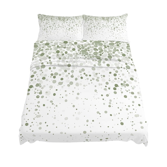 California King Size Green Polka Dot Sheet Sets Watercolor Green ...
