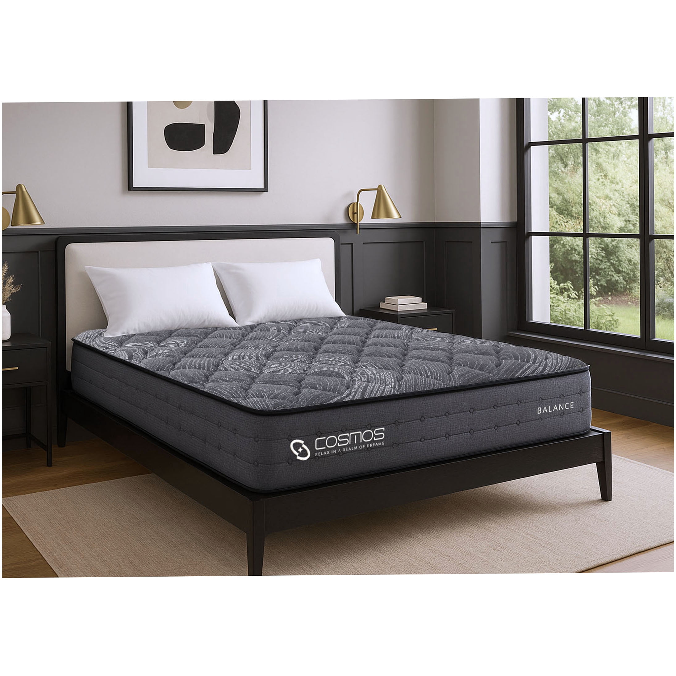 California King Size Hybrid Mattress, Medium Firm Feel, Cooling Memory ...