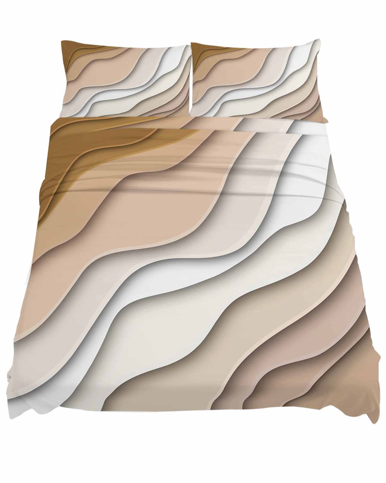 California King Size Modern Abstract Sheet Sets Geometric Beige ...
