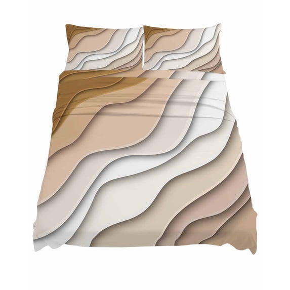 California King Size Modern Abstract Sheet Sets Geometric Beige ...