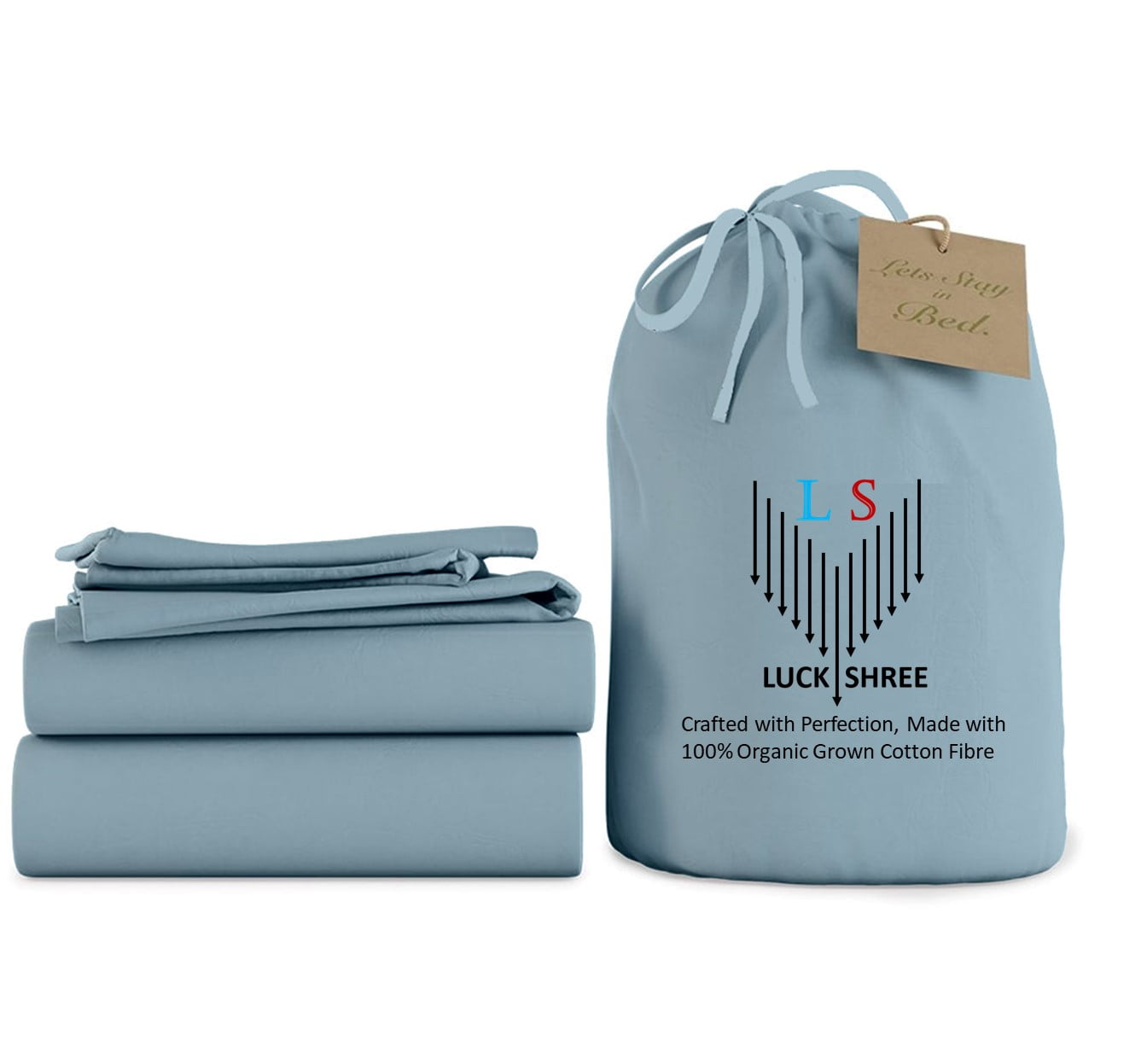 California King Size Organic Cotton Sheet Set- 100% Organic 1000-Thread-Count Long Staple Cotton ...