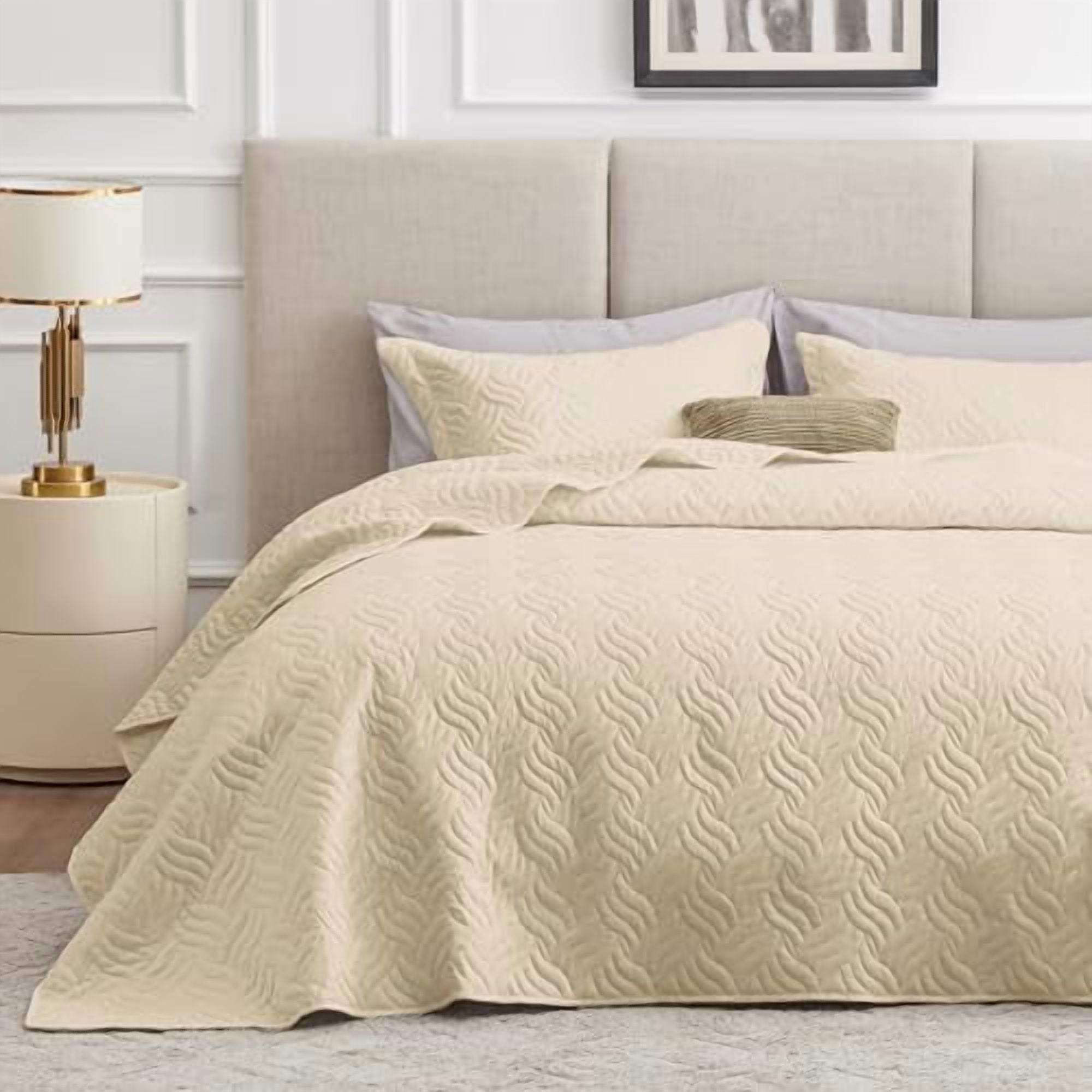 California King Size Quilt Bedding Set Camel Bedspread - Cal King ...